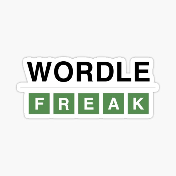 "Wordle Freak" Sticker for Sale by ssbmjacks | Redbubble