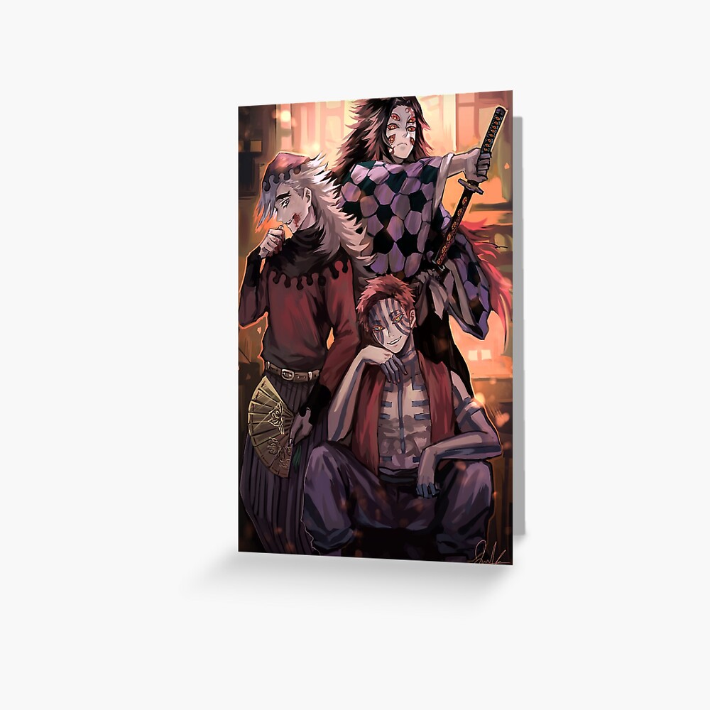 "Doma Akaza Kokushibo Demon Slayer Kimetsu No Yaiba" Greeting Card by ...