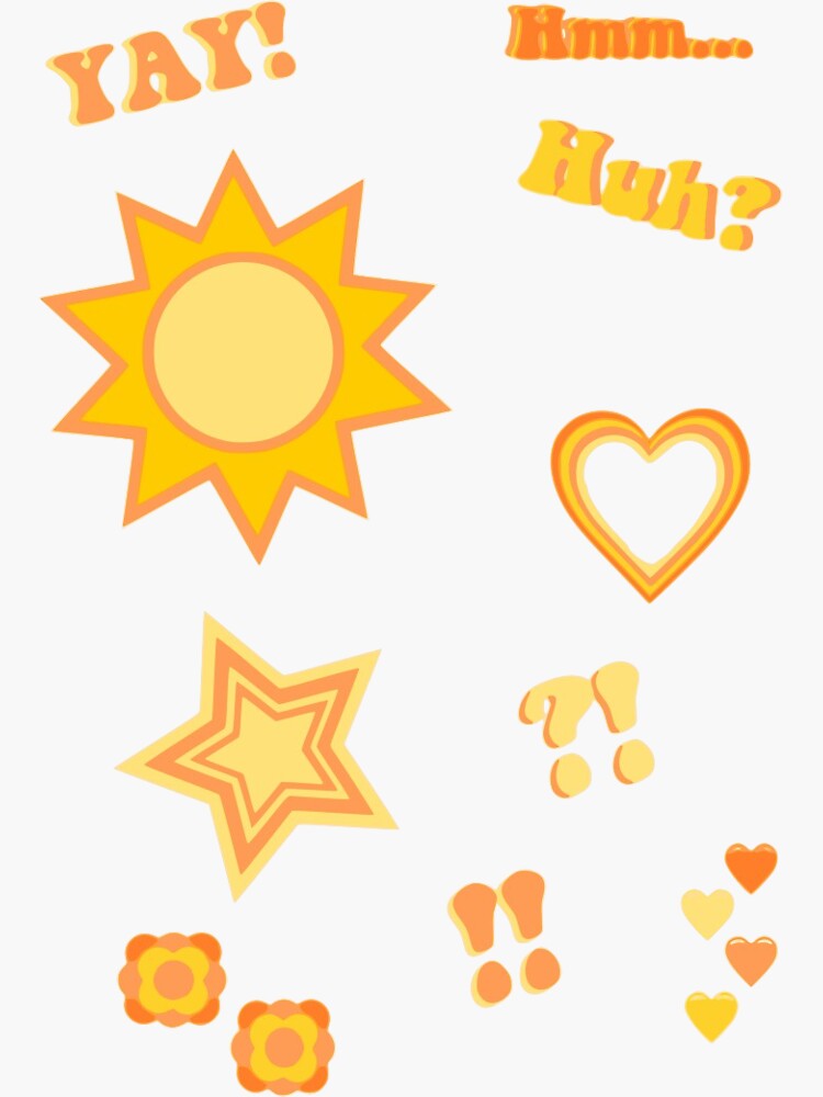 "Yellow & Orange Sticker Pack" Sticker for Sale by createwithday ...