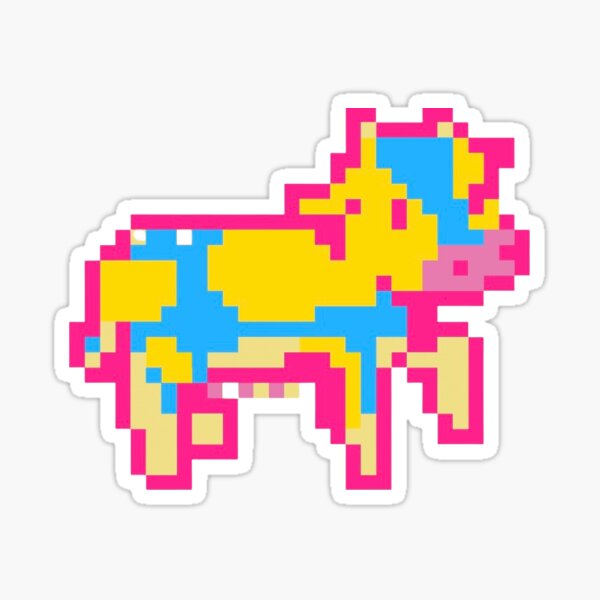 "Pan pride cow!" Sticker by blaineanderfag | Redbubble