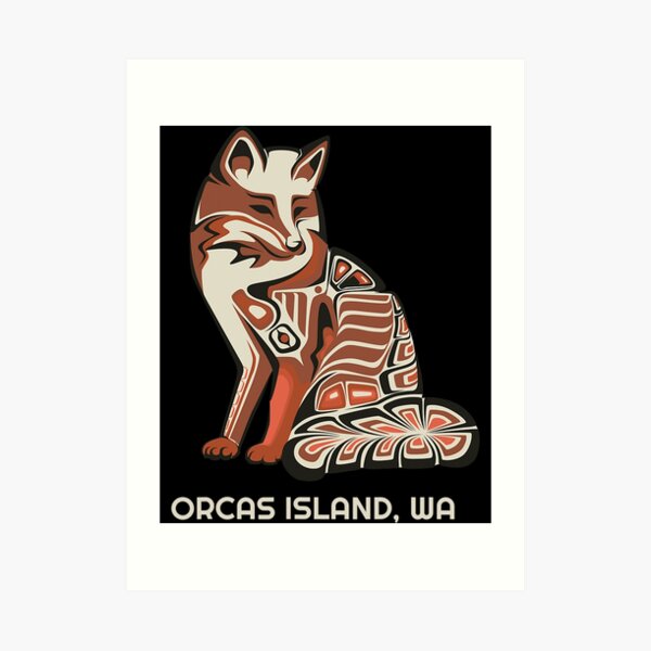 "Tribal Fox Orcas Island Washington Native American Haida" Art Print ...