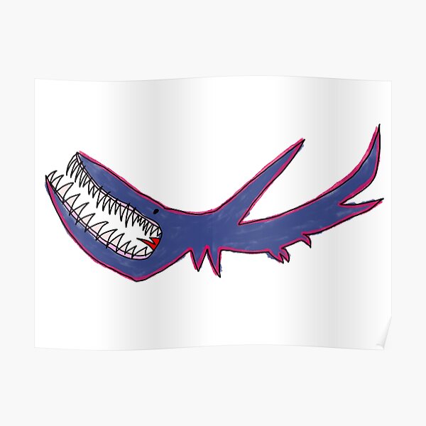 "Mega Shark Monster " Poster by SamArtWorld2022 | Redbubble