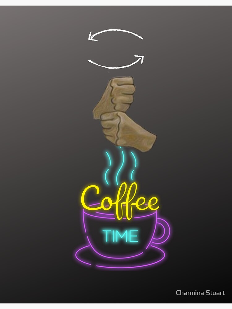 "Coffee sign for America Sign Language" Sticker by DeafCreative1 ...