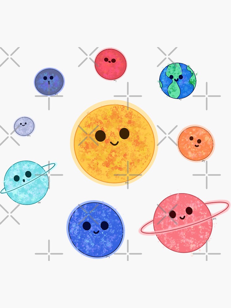 "cute solar system" Sticker by ollynbobby | Redbubble
