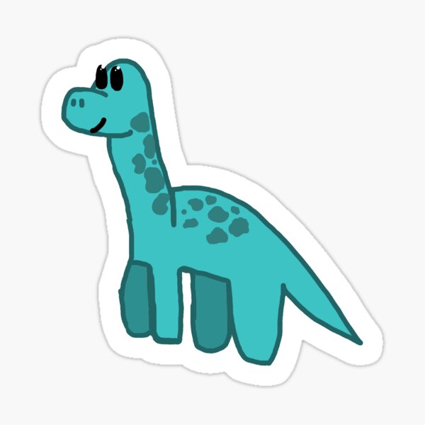 "Cartoon Teal Brontosaurus Sticker" Sticker by StickerSaurusCo | Redbubble
