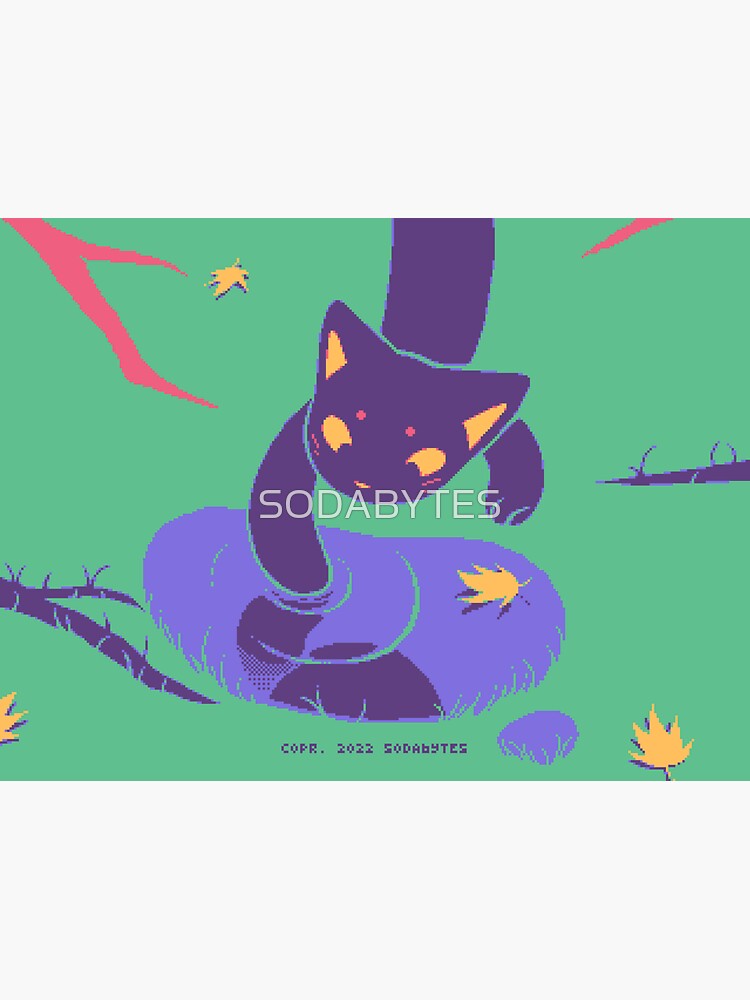 "Pixel Kitty Puddle" Sticker by SODABYTES | Redbubble