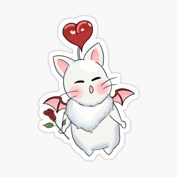 "Heart Moogle" Sticker by IvyaRose | Redbubble