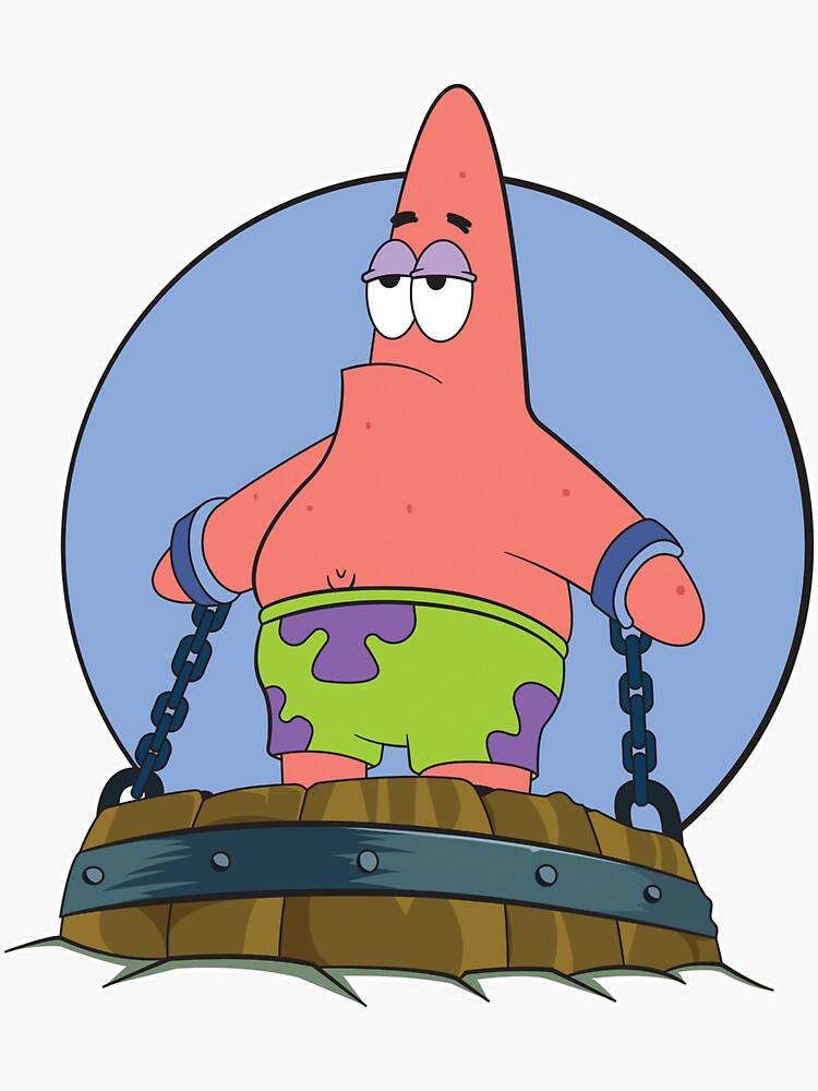 "Patrick Chained to Barrel" Sticker by GhostWrench | Redbubble
