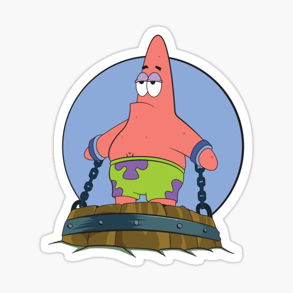 "Patrick Chained to Barrel" Sticker by GhostWrench | Redbubble