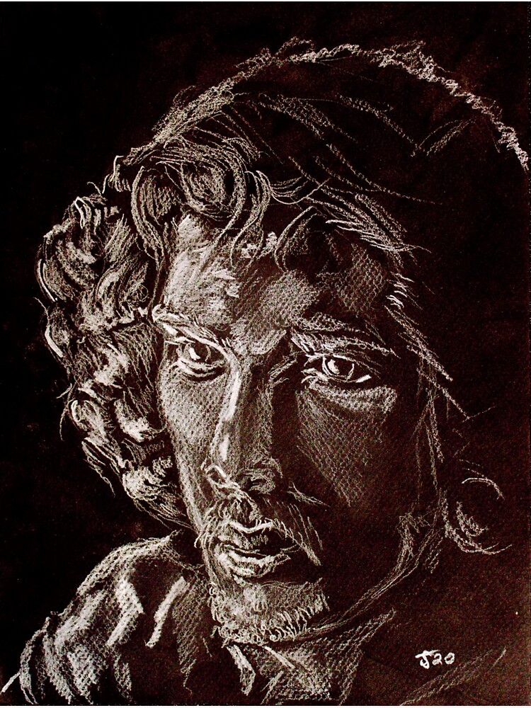 "Brooding man, Stark Contrast" Sticker by JaredSmithArt | Redbubble