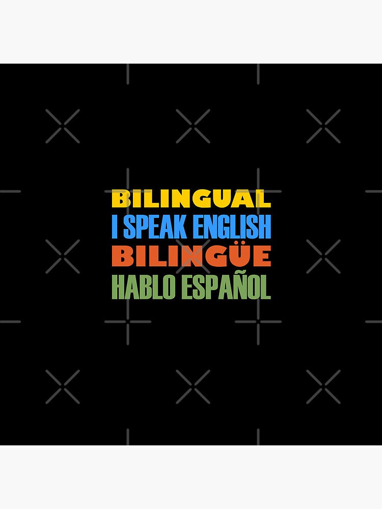 Chapa «Bilingüe, Hablo Inglés, Bilingüe, Hablo Español, Amarillo Azul ...