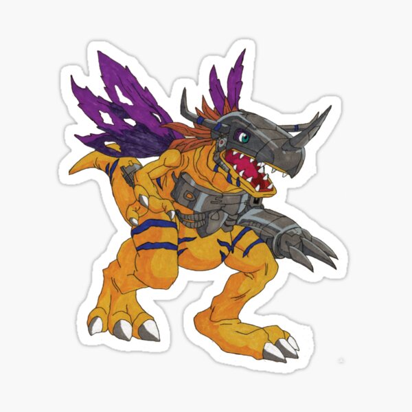 "Metal Greymon Sticker" Sticker by karlivega5 | Redbubble
