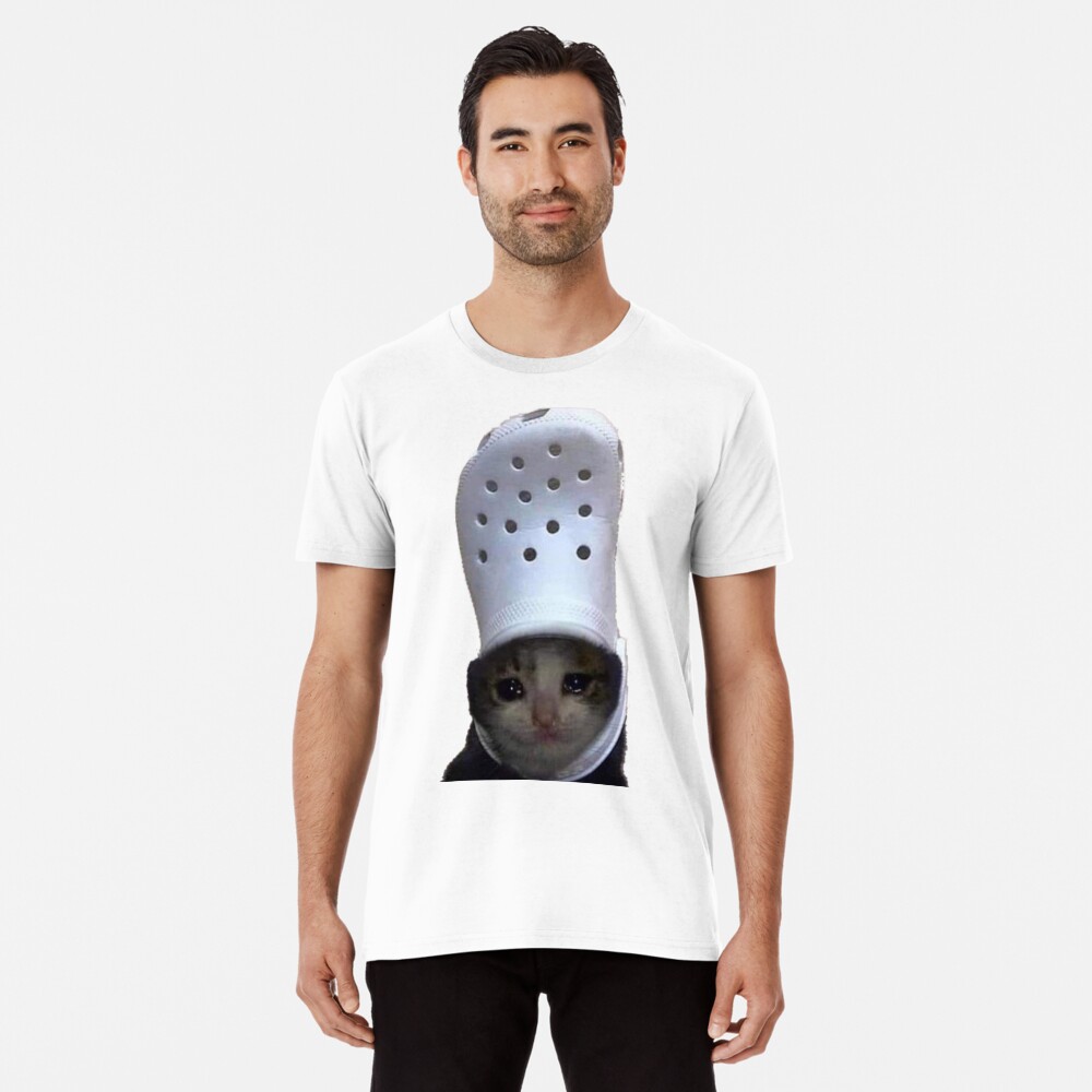 "Crying Cat Croc Meme " Poster for Sale by LuckyBoutique | Redbubble