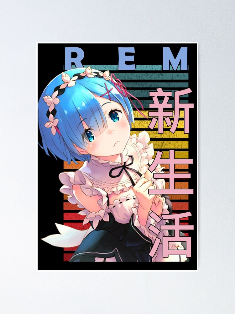 "Rem Re Zero Starting Life in Another World Anime Manga Retro Design ...