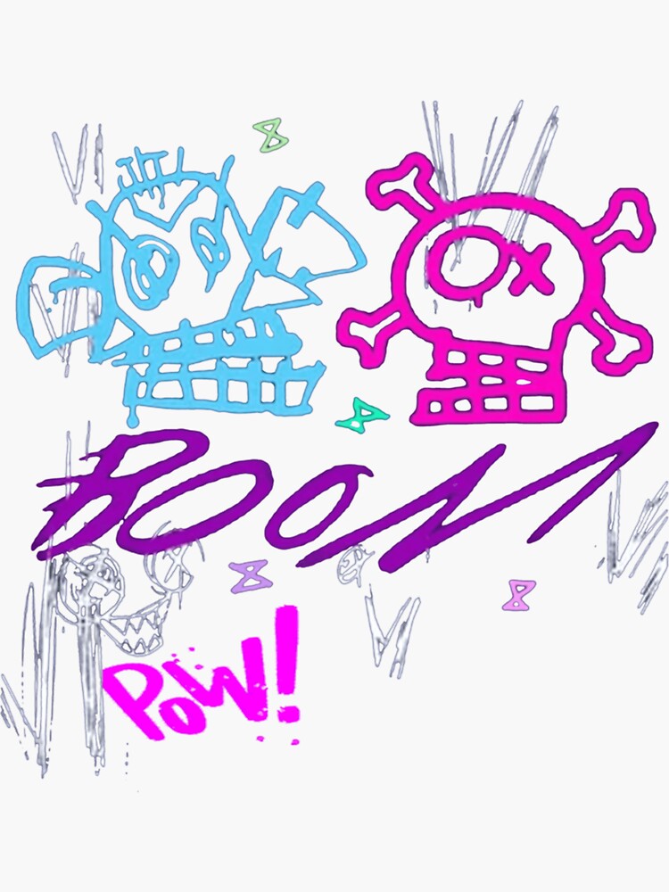 "boom boom pow pow monkey -powder arcane leag" Sticker by AydanDrew ...