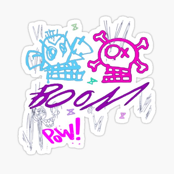 "boom boom pow pow monkey -powder arcane leag" Sticker by AydanDrew ...