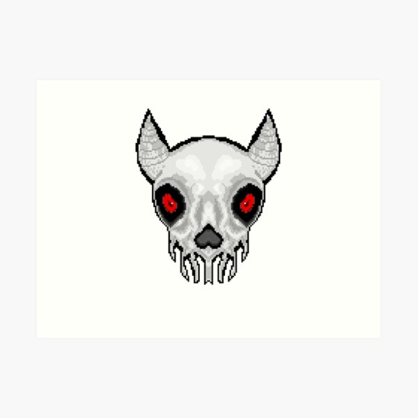 "Demon Skull pixel art" Art Print for Sale by Caligo-Nate-Art | Redbubble