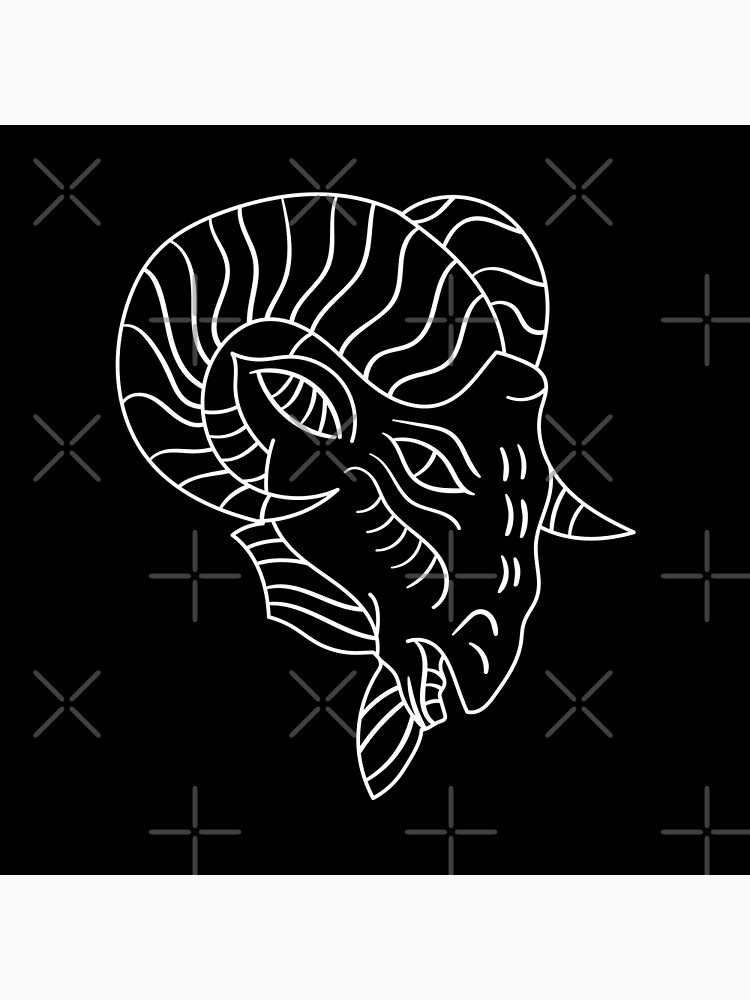 " Vintage Ram Line art illustration " Poster by X-Trends | Redbubble