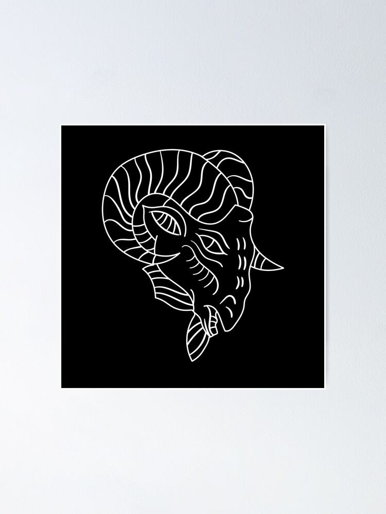 " Vintage Ram Line art illustration " Poster by X-Trends | Redbubble
