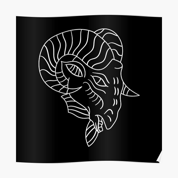 " Vintage Ram Line art illustration " Poster by X-Trends | Redbubble