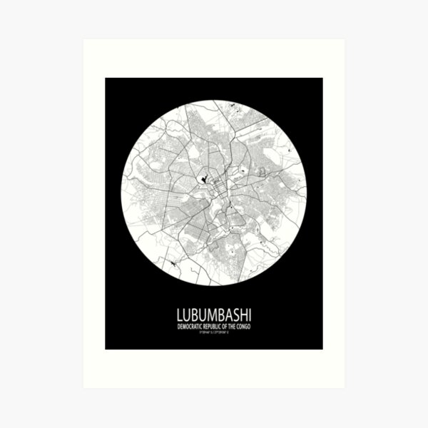 "Lubumbashi City Map of Democratic Republic of the Congo - Full Moon ...