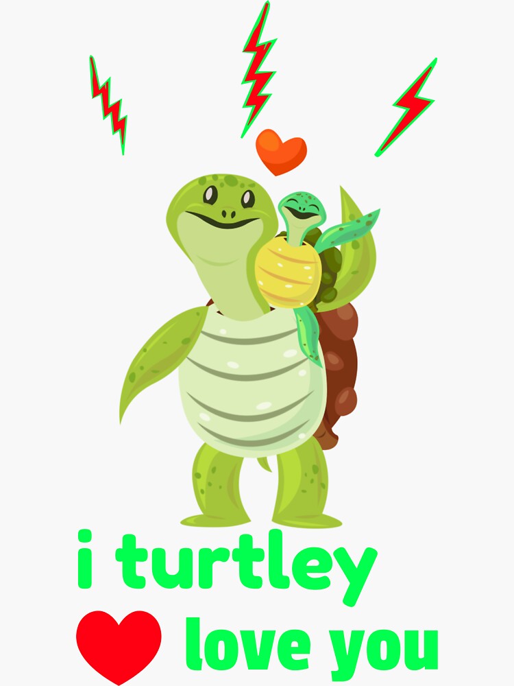 "i turtley love you-cute turtle" Sticker by ColoringHouse | Redbubble