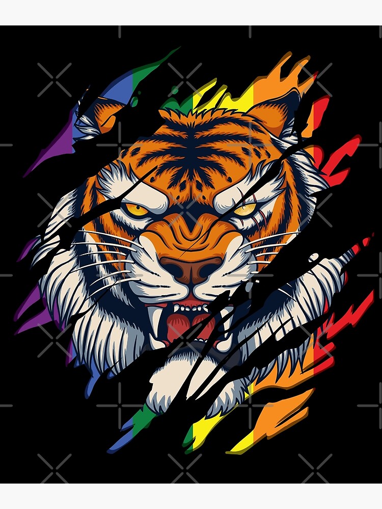 "Bengal Tiger LGBT Gay Pride Tiger Scratch Tear" Poster for Sale by ...