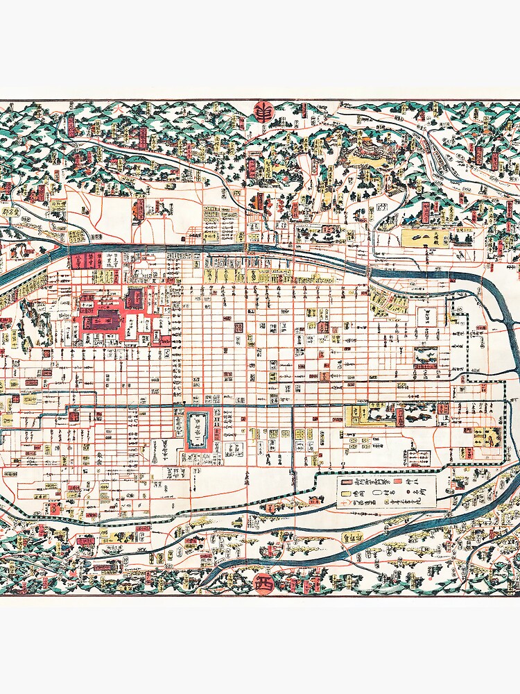 "Karte von Kyoto (1863) von Takebara Kahei. Original aus der Beinecke ...