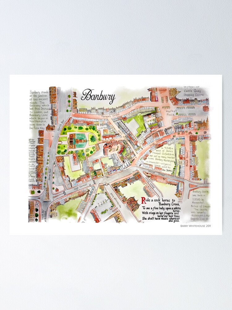 "Banbury Map" Poster by TheArtery2010 | Redbubble