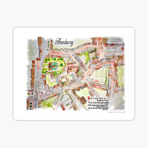 "Banbury Map" Sticker by TheArtery2010 | Redbubble