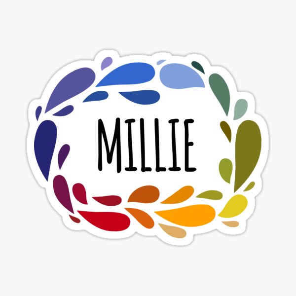 "Millie Name Cute Colorful Gift Named Millie" Sticker for Sale by ...