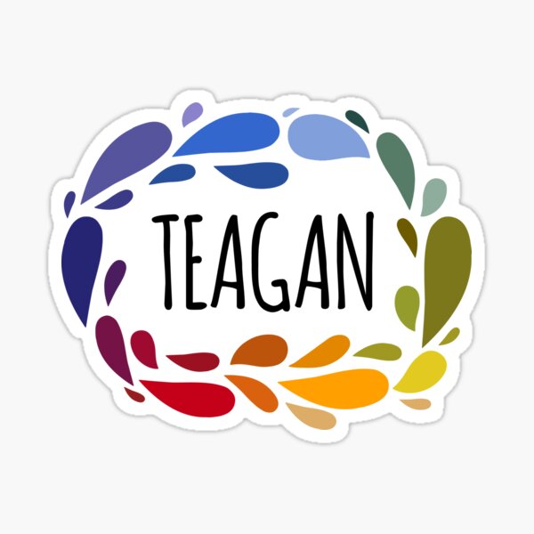 "Teagan Name Cute Colorful Gift Named Teagan" Sticker by kindxinn ...