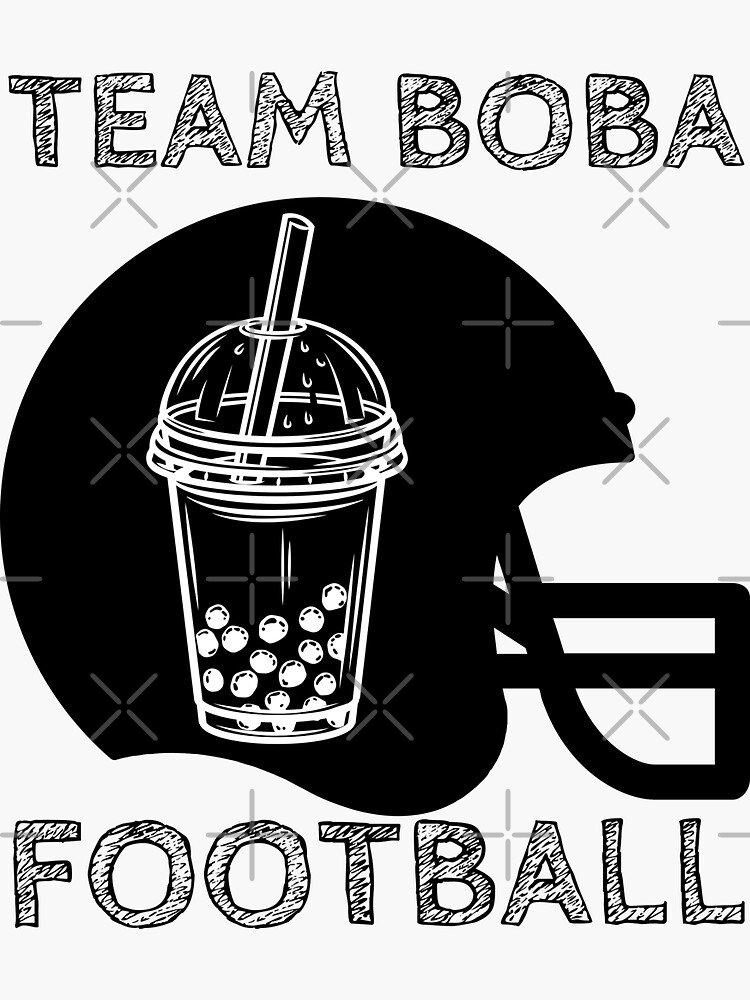 "Team Boba Football White." Sticker by JockArts | Redbubble