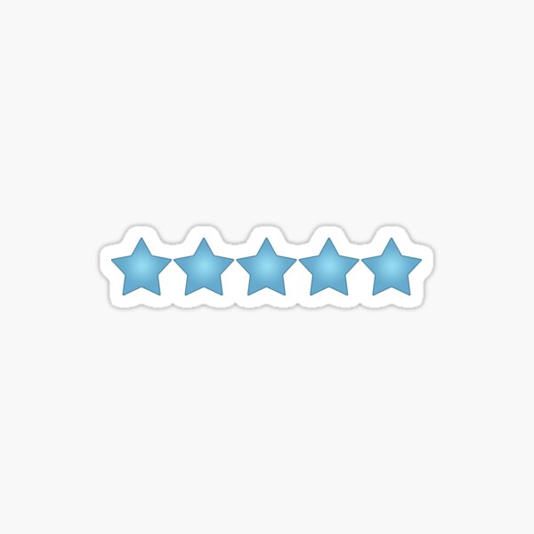 "Five star rating blue stars " Sticker for Sale by Singerevita | Redbubble