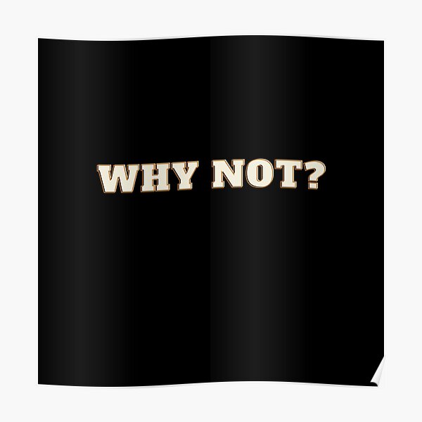 "why not?" Poster for Sale by Kadamaastha18 | Redbubble
