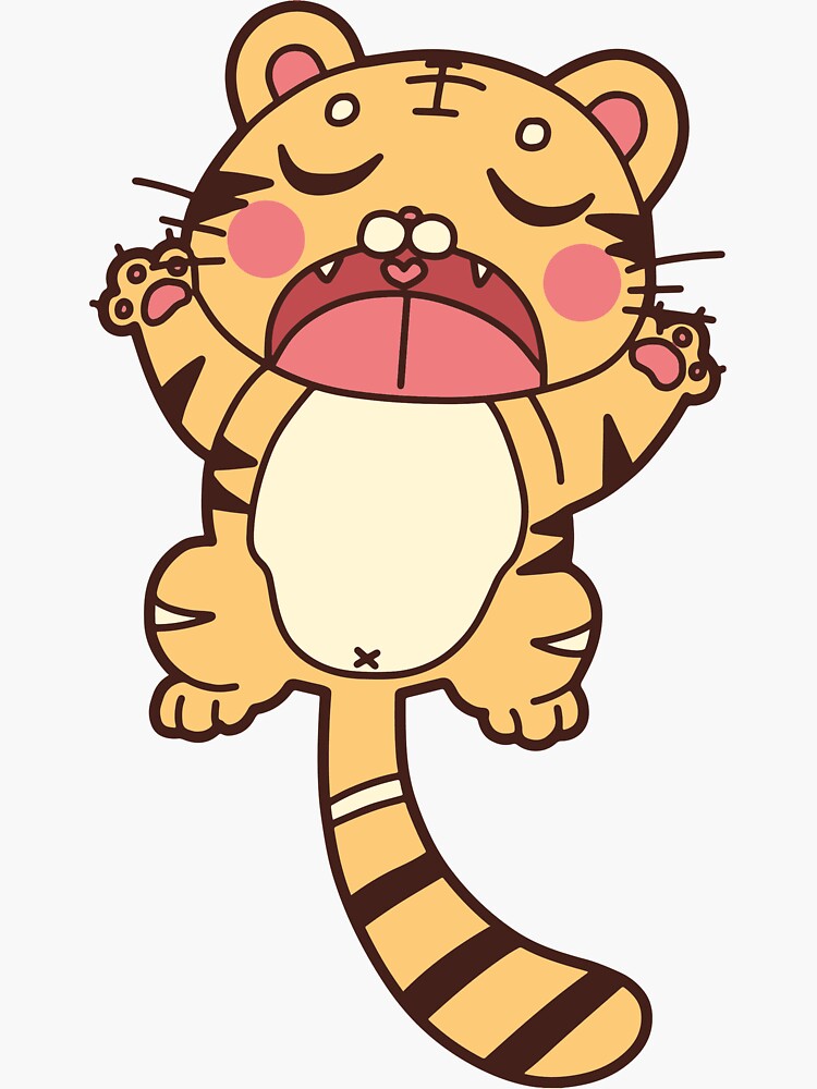 "Sleepy Tiger " Sticker by WUPIECE | Redbubble