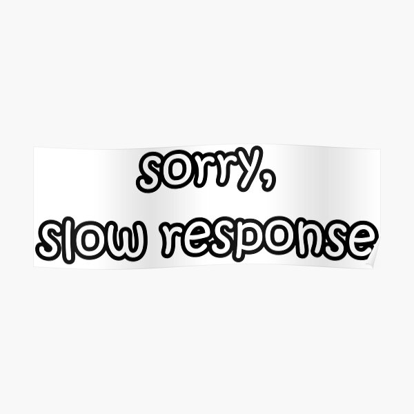 "SORRY SLOW RESPONSE" Poster for Sale by Kutamerta | Redbubble