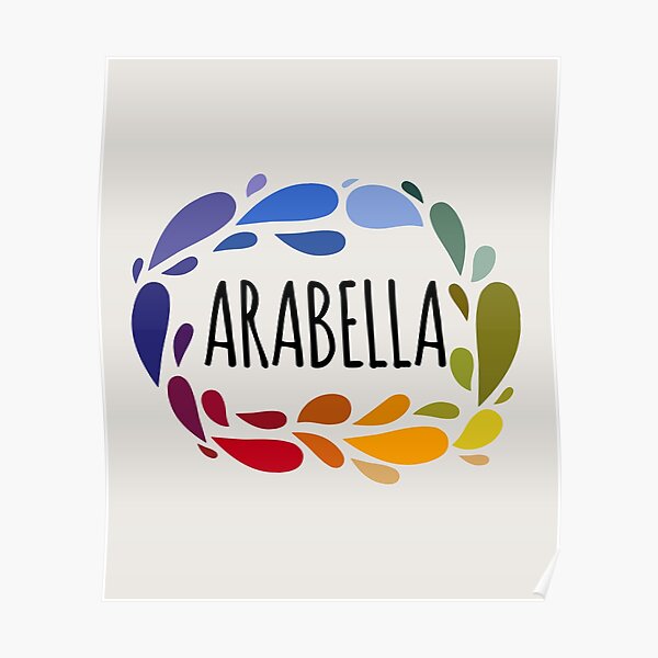 "Arabella Name Cute Colorful Gift Named Arabella" Poster by kindxinn ...