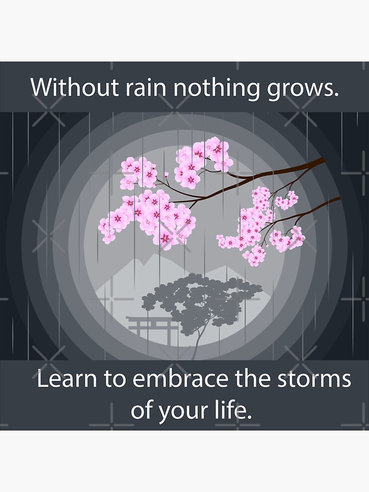"Beutiful inspirational quote about life. Without Rain Nothing Grows ...