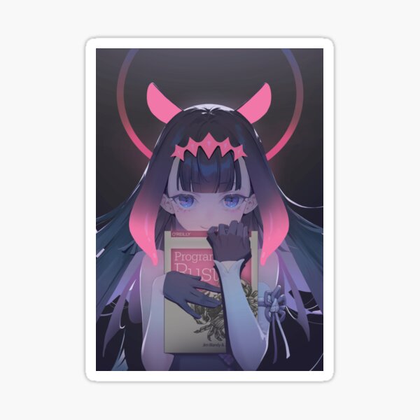 Pegatina «Lindo libro de programación de óxido de Anime Girl» de ...