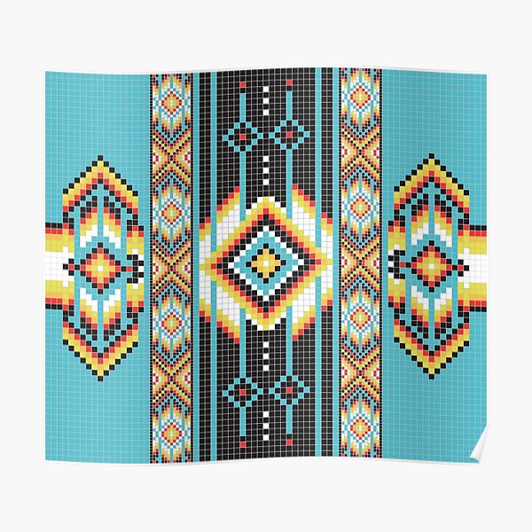 "Navajo Native American Pixel Pattern" Poster by tessellnator | Redbubble
