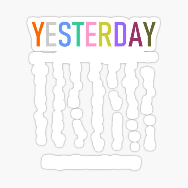 "Yesterday The beatles colour" Sticker for Sale by jaharek | Redbubble