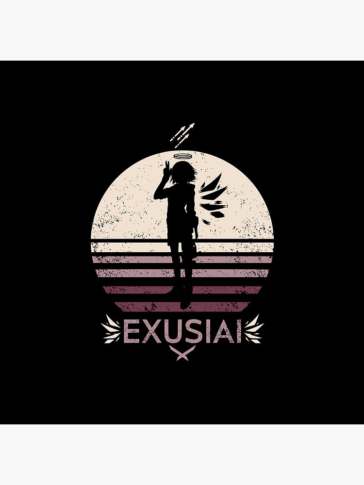 "Exusiai from Arknights Silhouette with Distressed Sunset Background ...