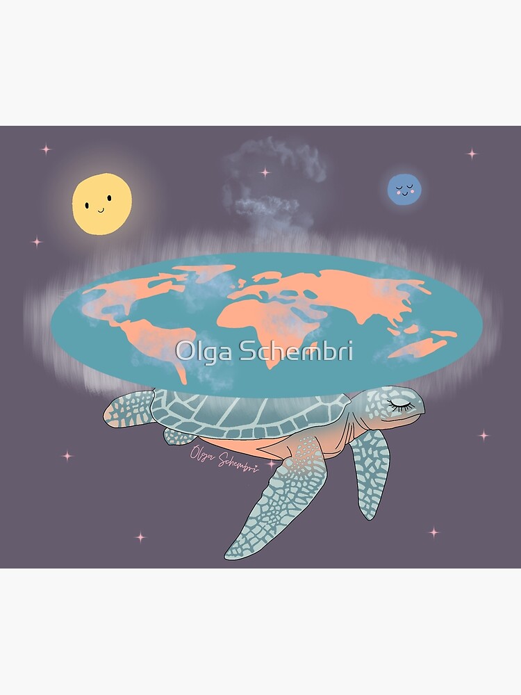 "Flat earth turtle space open mind free thinker Olga Schembri " Poster ...