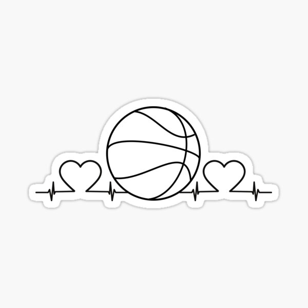 "Basketball Heart Beat" Sticker by Basketball5for5 | Redbubble