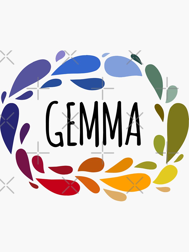 "Gemma Name Cute Colorful Gift Named Gemma" Sticker for Sale by ...