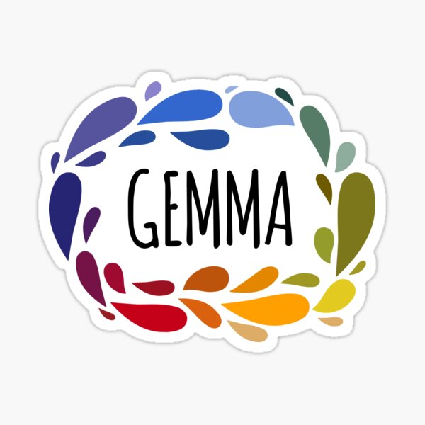 "Gemma Name Cute Colorful Gift Named Gemma" Sticker for Sale by ...