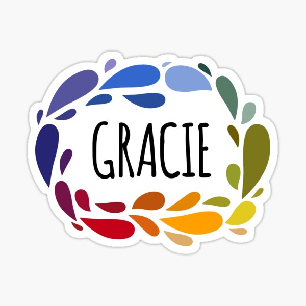"Gracie Name Cute Colorful Gift Named Gracie" Sticker for Sale by ...