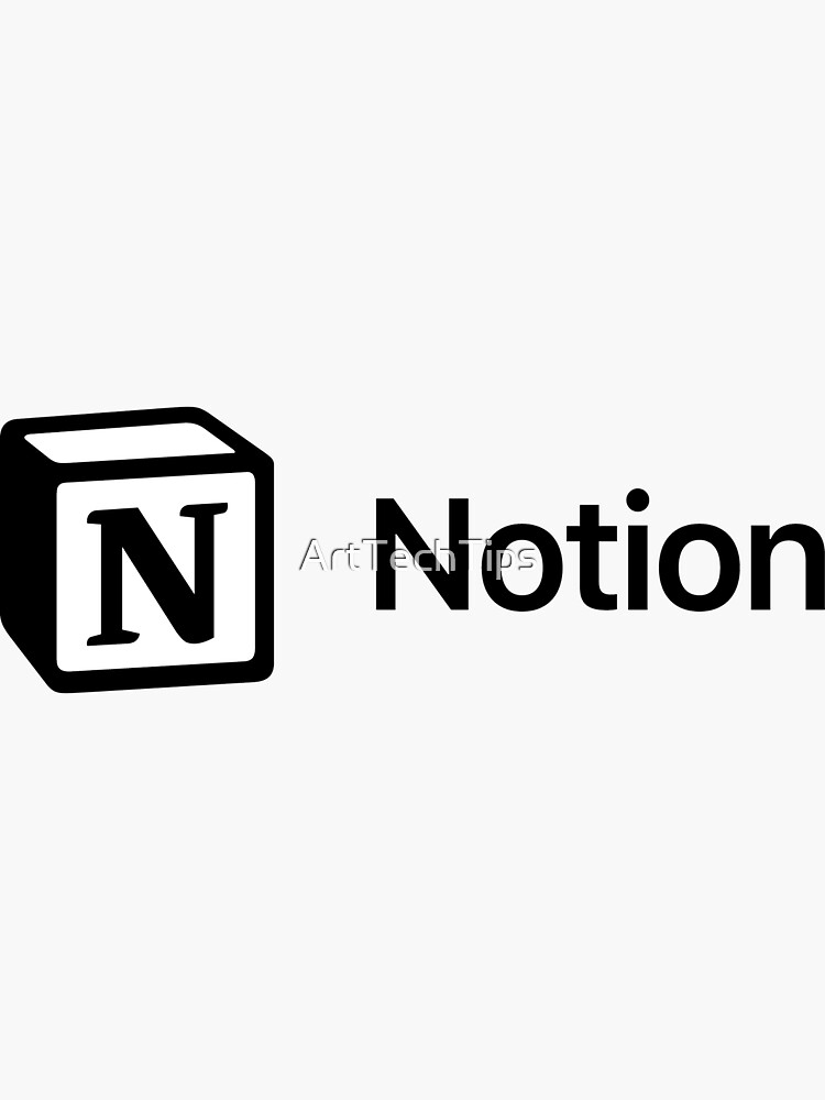 "Notion Large Logo " Sticker by ArtTechTips | Redbubble