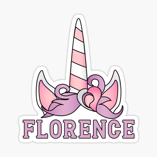 "Florence. Pink and purple unicorn with personalized Florence name ...